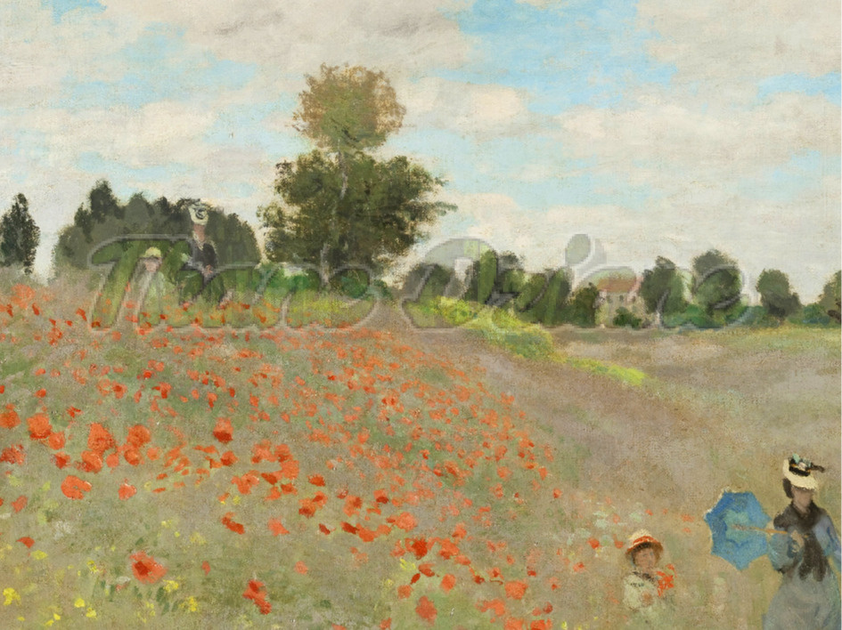 TkaneDziane.pl > PANEL WELUR TAPICERSKI CLAUDE MONET POLE MAKÓW
